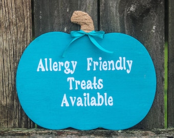 Teal Pumpkin Project Wooden Pumpkins Double Sided Design Fall - Etsy