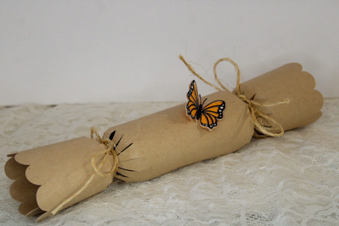 Rustic Kraft Party Cracker With 3D Monarch Butterfly - Etsy
