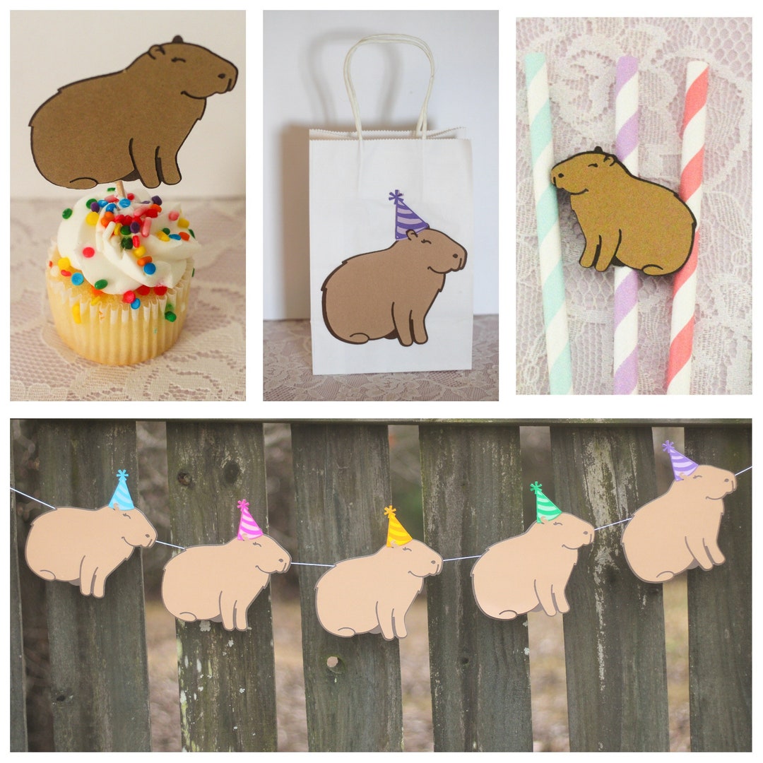Capybara Party Kit With Cupcake Toppers - Etsy
