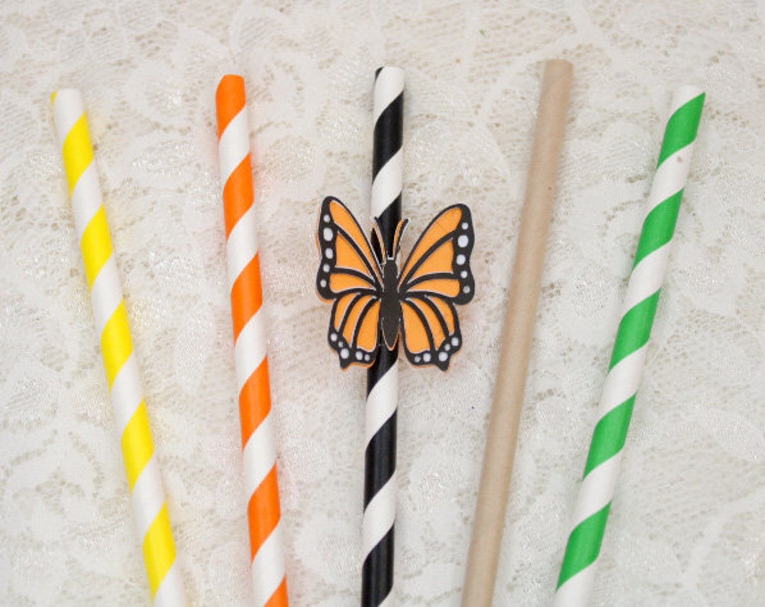 3D Monarch Butterfly Party Straws - Etsy