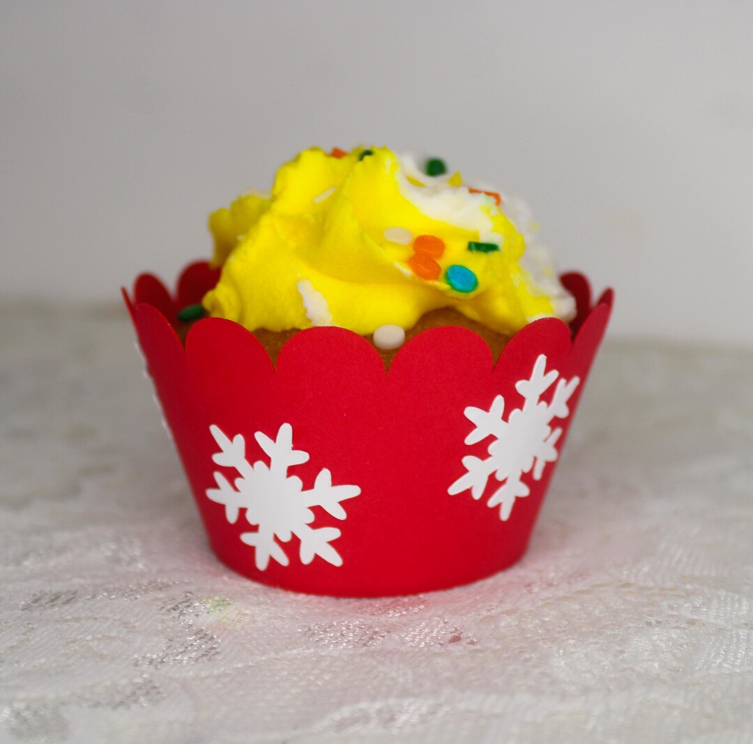 Snow Flake Cupcake Wrappers - Etsy