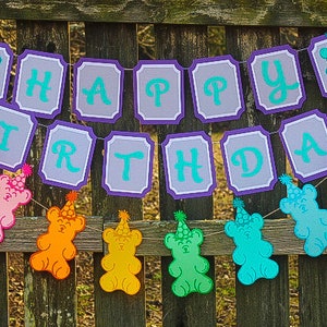 Gummy Bear Theme Happy Birthday Banner - Etsy