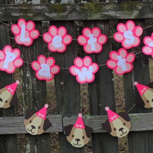 Lets Pawty or Happy Birthday Paw Print Party Banner - Etsy