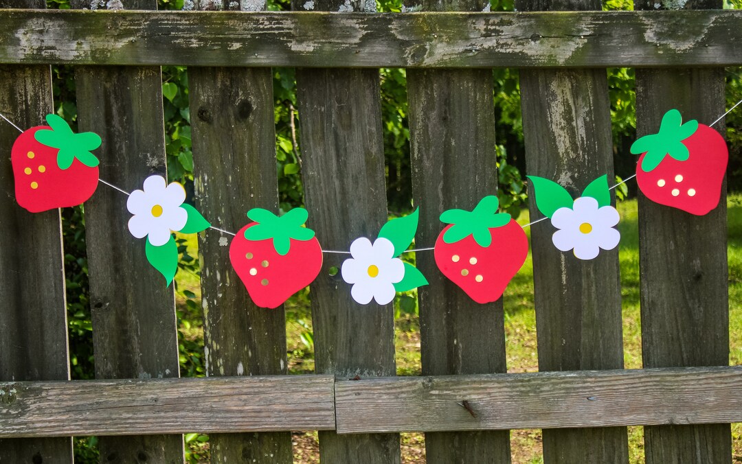 Strawberry and Blossom Party Banner - Etsy