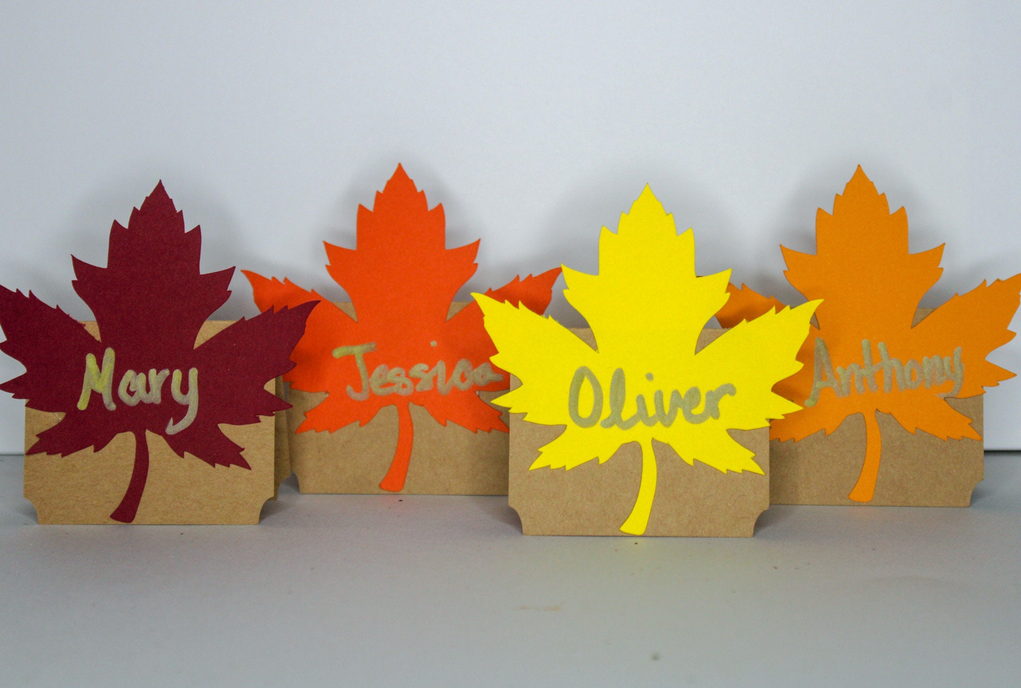 Autumn Leaf Place Cards - Etsy