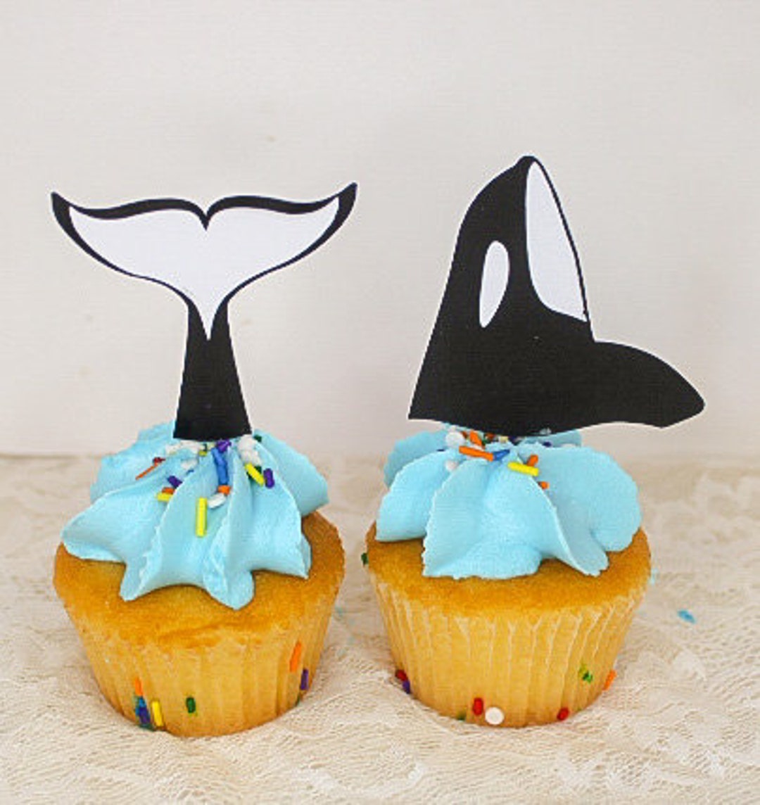 Orca Cupcake Toppers - Etsy