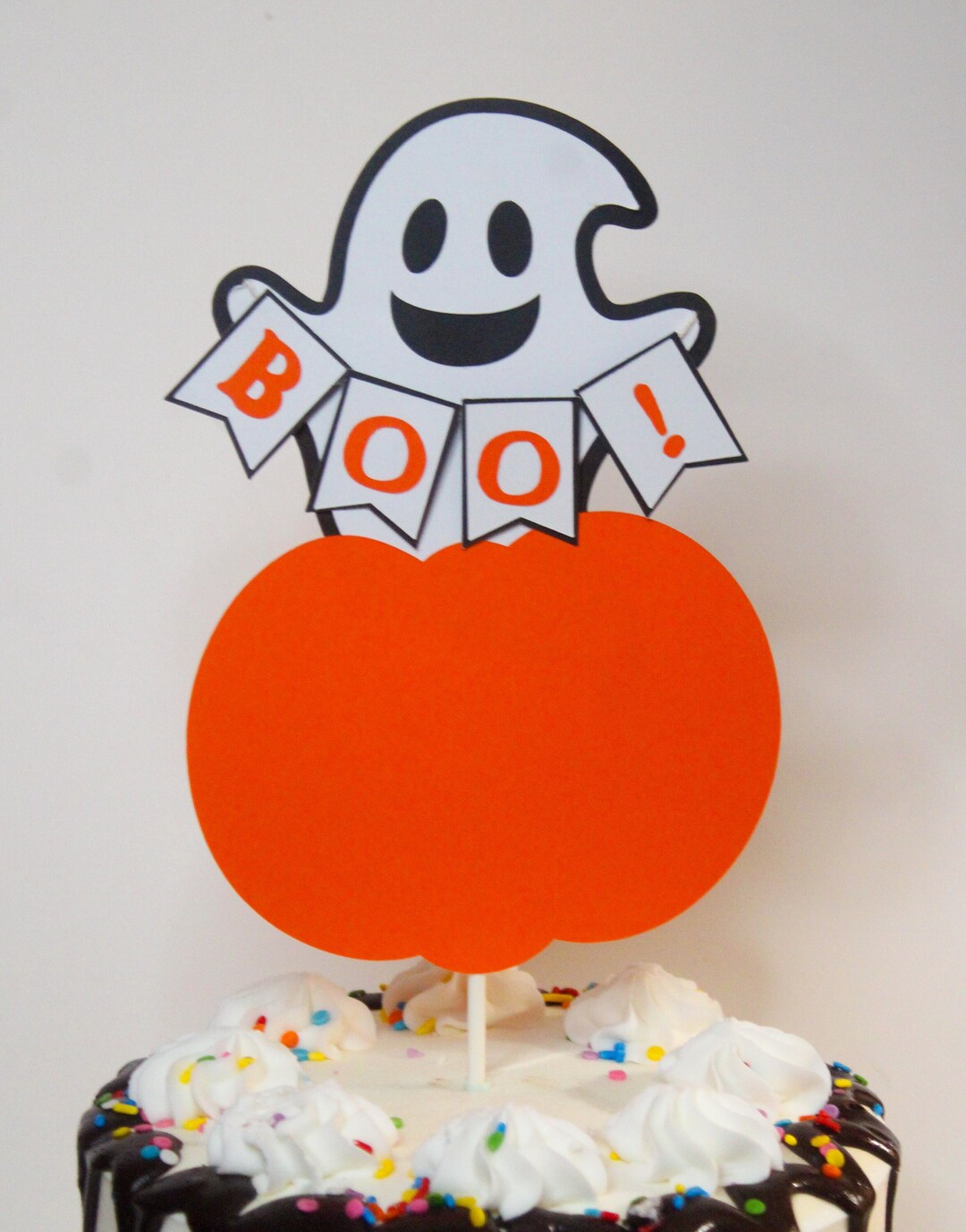 Handmade Ghost "boo!" Banner Halloween Cake Topper - Etsy