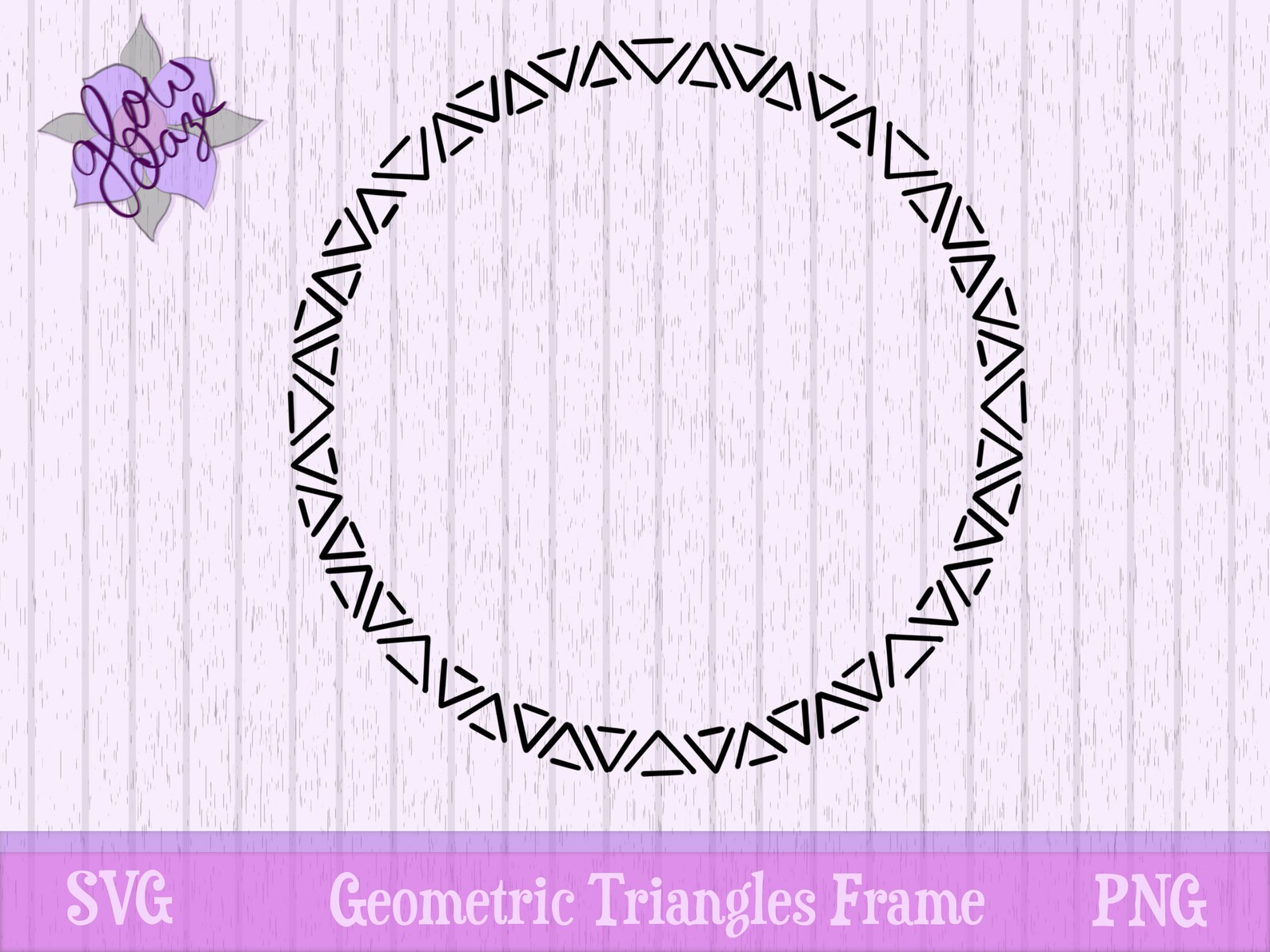Geometric Triangles Frame | SVG PNG | Printable Clip Art | Hand-drawn ...