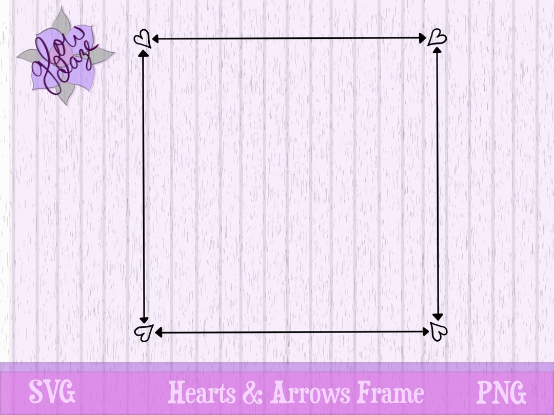 Hearts and Arrows Doodle Frame | SVG PNG | Printable Clip Art | Hand ...