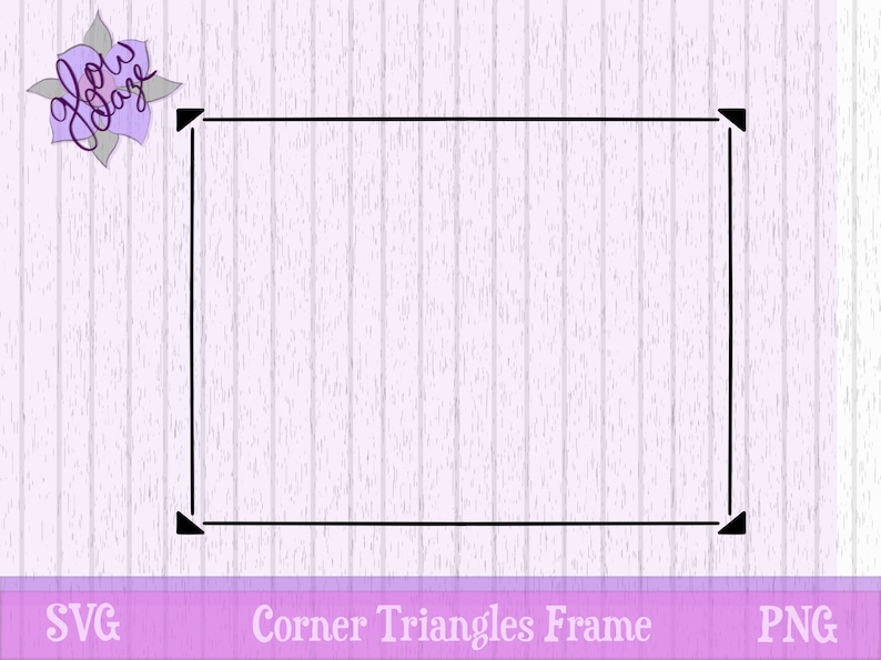 Corner Triangles Doodle Frame | SVG PNG | Printable Clip Art | Hand ...