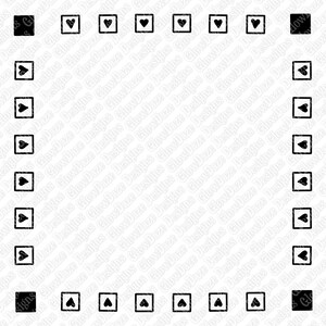 Hearts in Boxes Doodle Frame | SVG PNG | Printable Clip Art | Hand ...