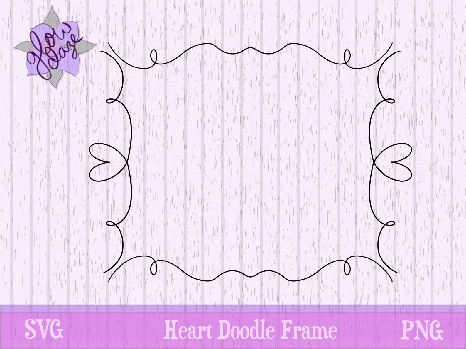 Heart Doodle Frame | SVG PNG | Printable Clip Art | Hand-drawn ...