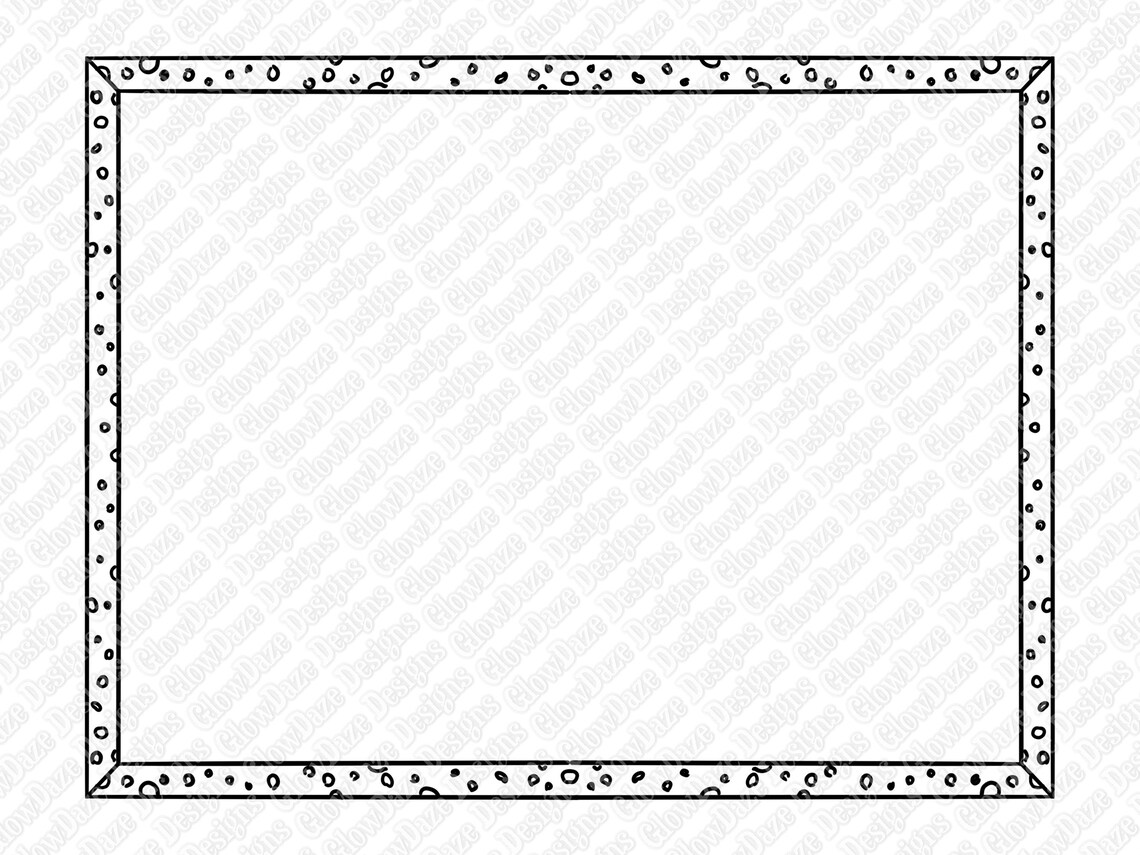 Speckled Spotted Doodle Frame | SVG PNG | Printable Clip Art | Hand ...