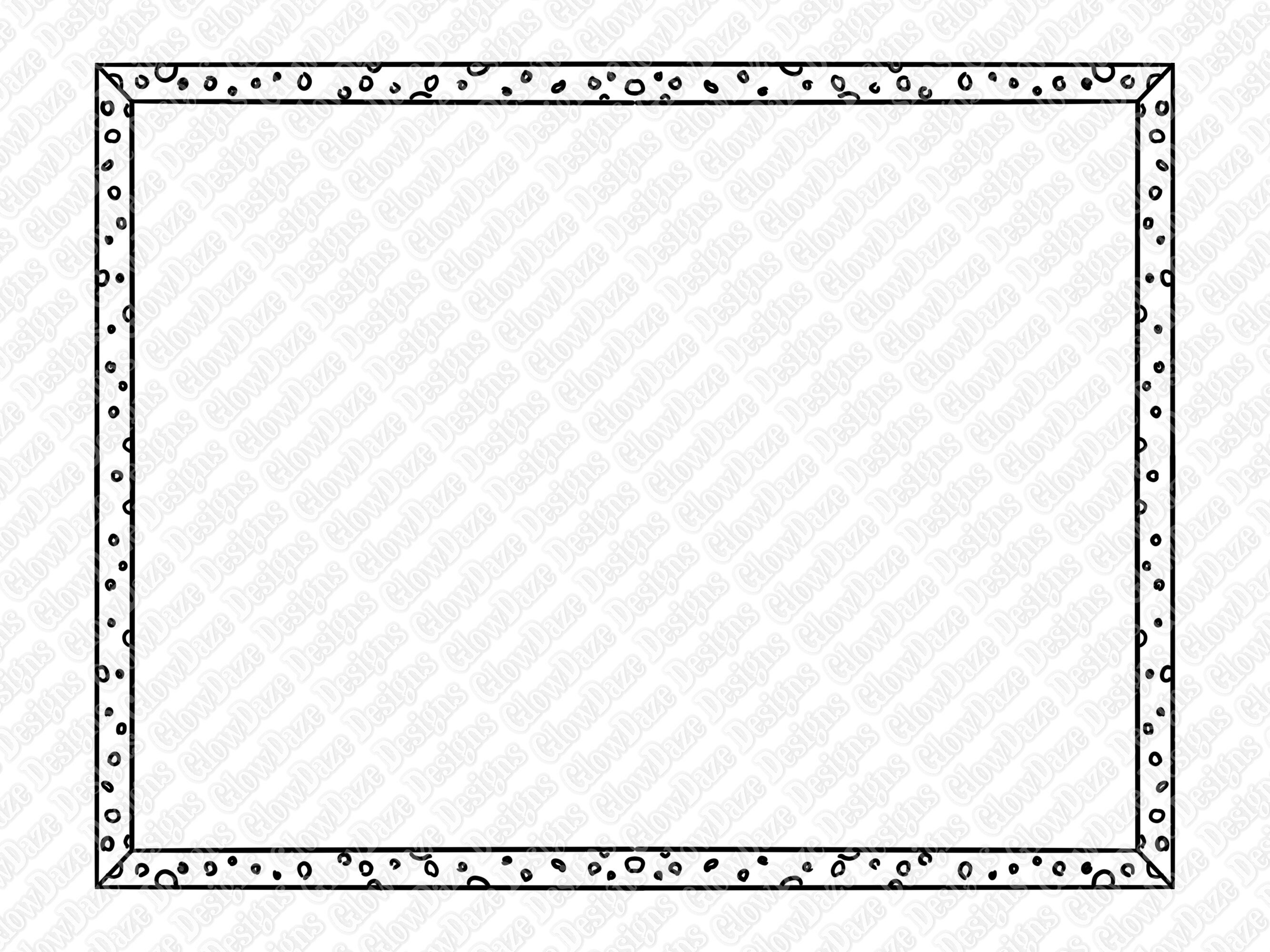 Speckled Spotted Doodle Frame | SVG PNG | Printable Clip Art | Hand ...