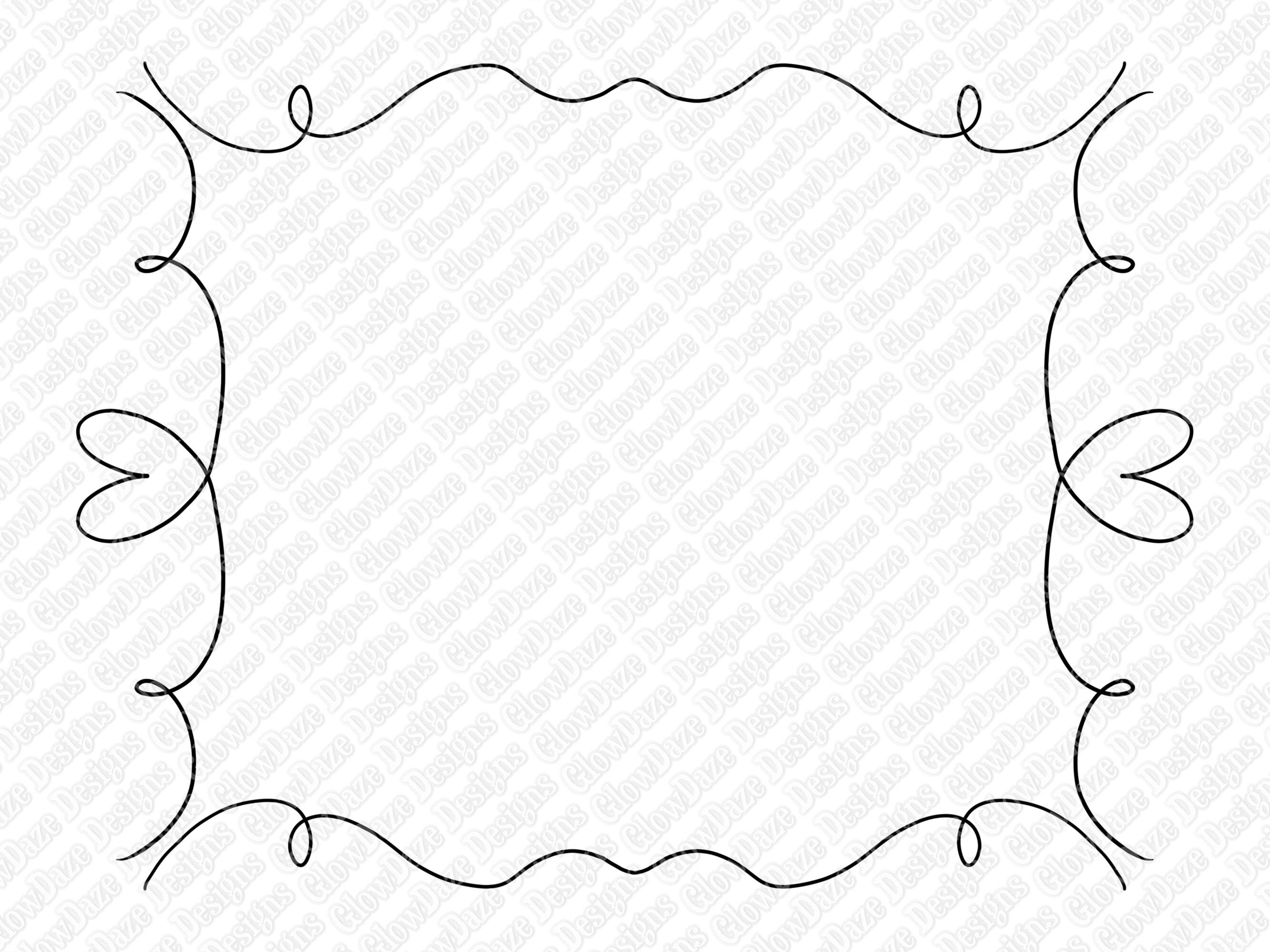 Heart Doodle Frame | SVG PNG | Printable Clip Art | Hand-drawn ...