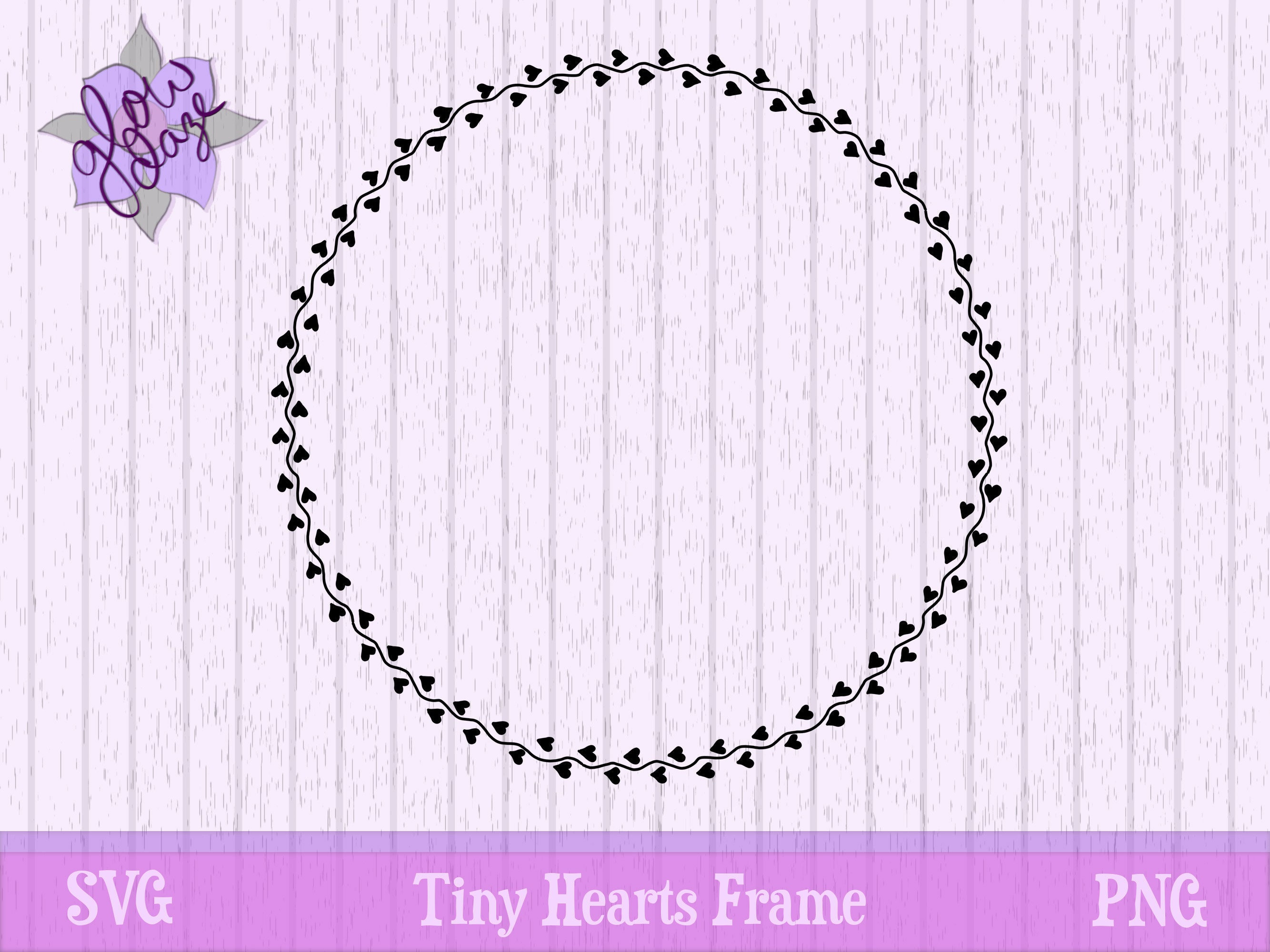 Tiny Hearts Frame | SVG PNG | Printable Clip Art | Hand-drawn Circle ...