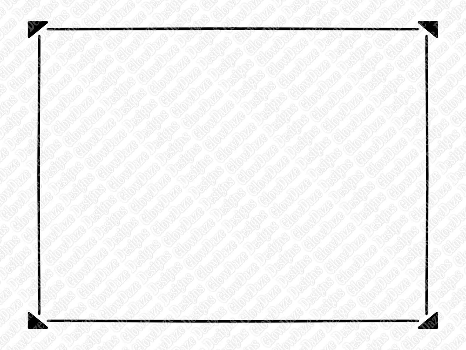 Corner Triangles Doodle Frame | SVG PNG | Printable Clip Art | Hand ...