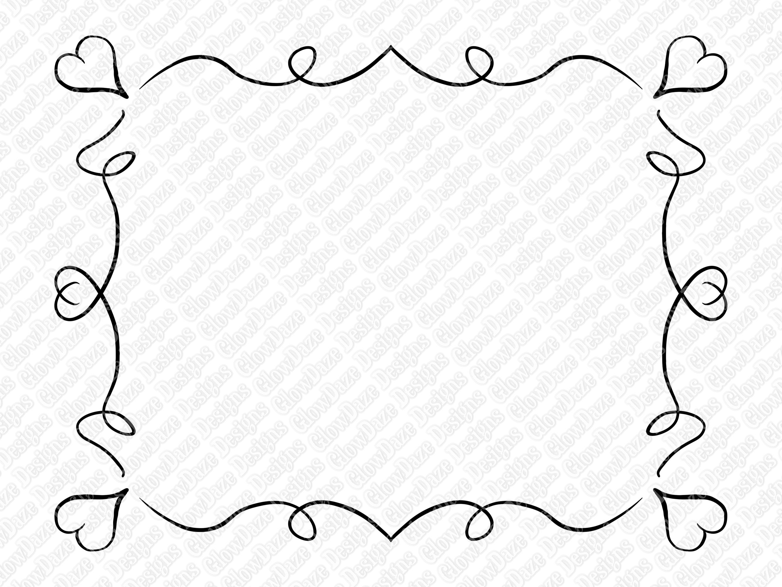 Hearts Doodles Frame | SVG PNG | Printable Clip Art | Hand-drawn ...