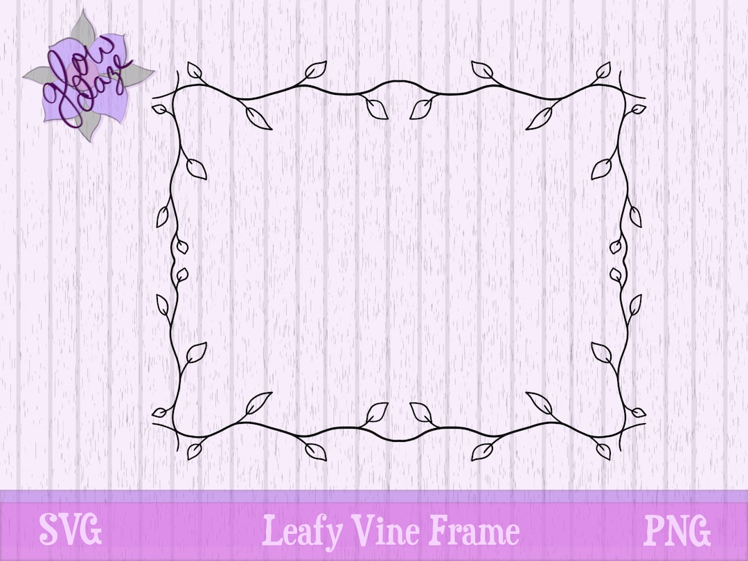 Leafy Vine Doodle Frame | SVG PNG | Printable Clip Art | Hand-drawn ...