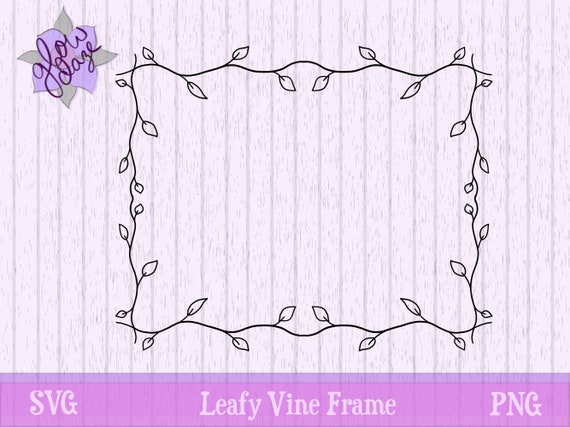 Leafy Vine Doodle Frame SVG PNG Printable Clip Art - Etsy