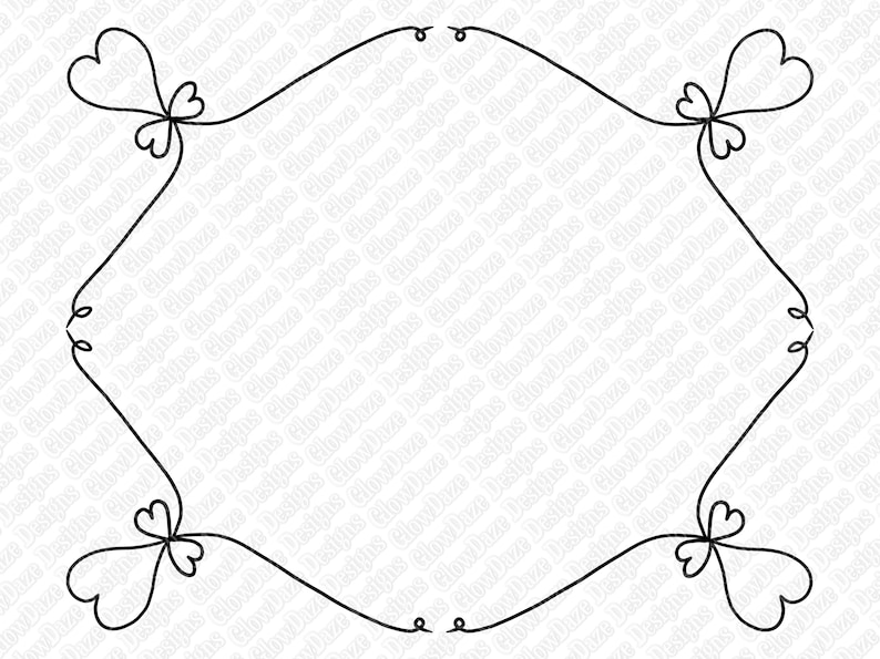 Heart Bows Doodle Frame | SVG PNG | Printable Clip Art | Hand-drawn ...
