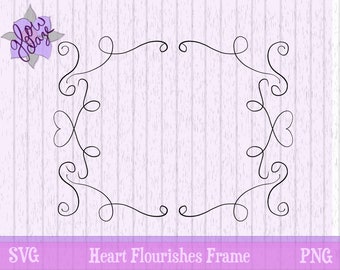 Heart Bows Doodle Frame SVG PNG Printable Clip Art | Etsy