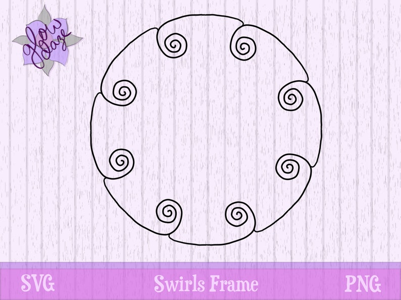 Swirls Frame | SVG PNG | Printable Clip Art | Hand-drawn Circle Border ...