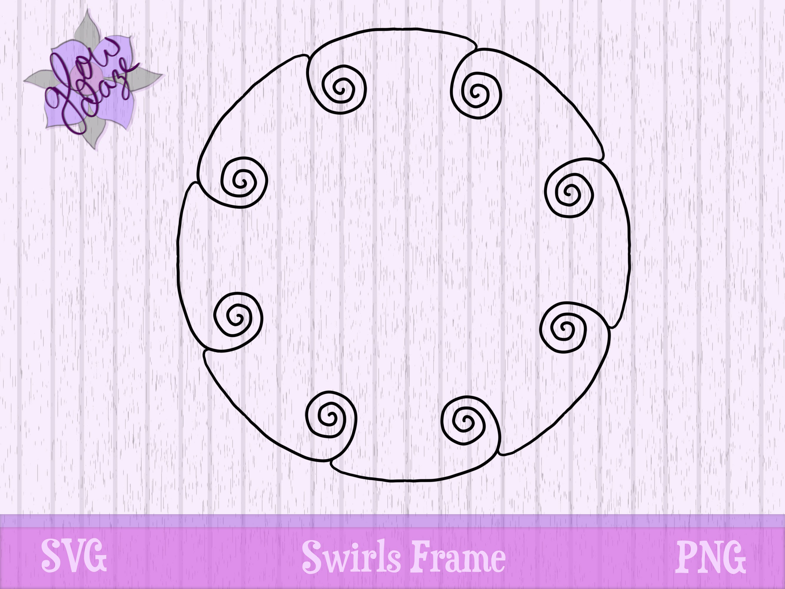 Swirls Frame SVG PNG Printable Clip Art Hand-drawn Circle Border - Etsy