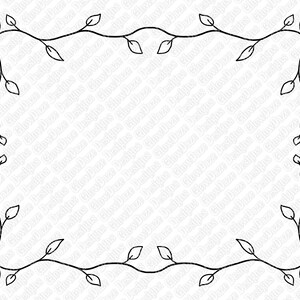 Leafy Vine Doodle Frame | SVG PNG | Printable Clip Art | Hand-drawn ...