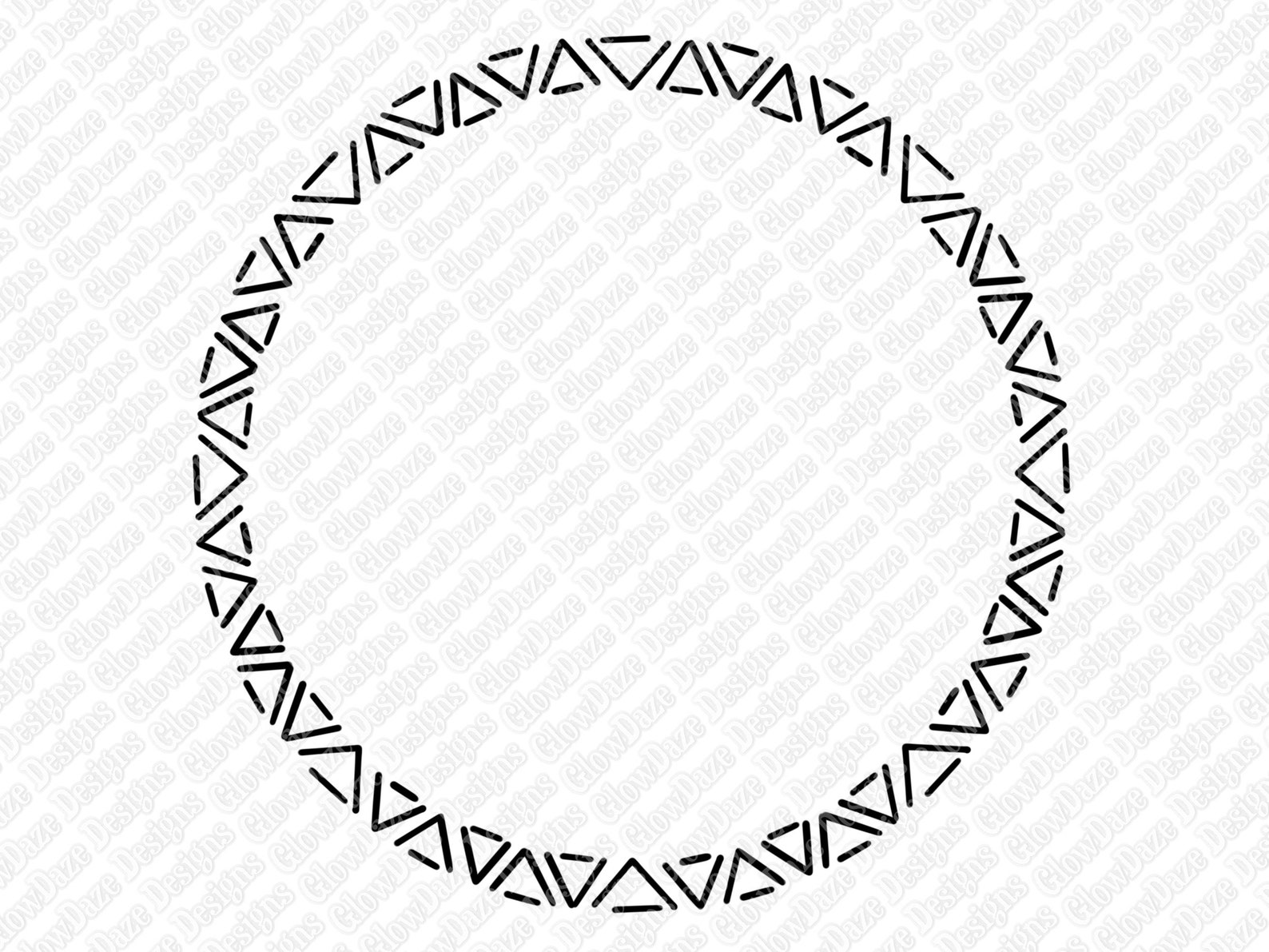 Geometric Triangles Frame | SVG PNG | Printable Clip Art | Hand-drawn ...