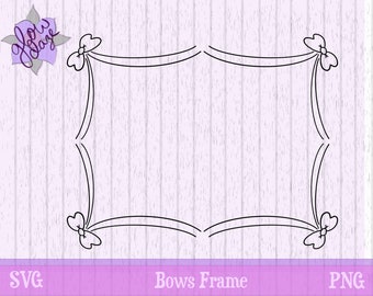 Heart Bows Doodle Frame SVG PNG Printable Clip Art | Etsy