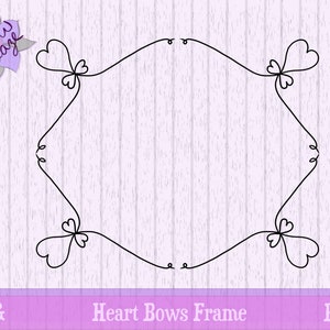 Heart Bows Doodle Frame | SVG PNG | Printable Clip Art | Hand-drawn ...