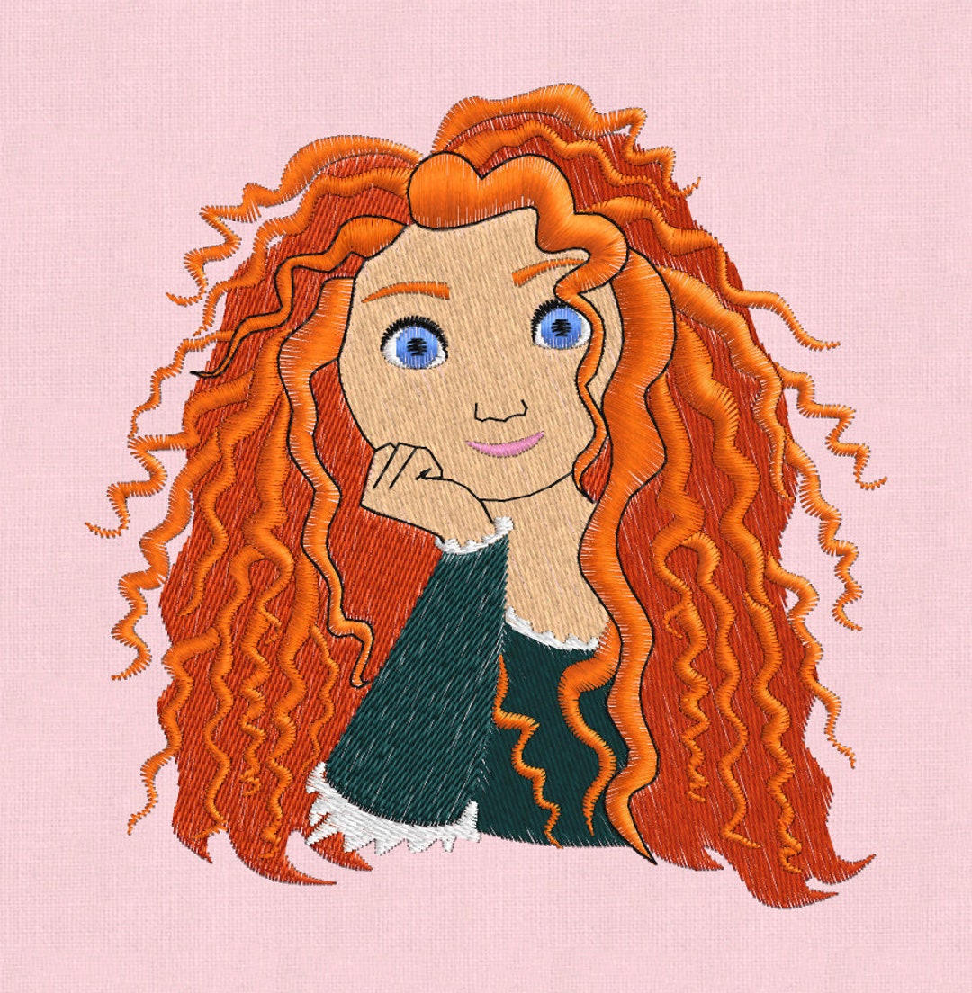 Embroidery Design Merida Princess 4x4 Pes Hus Jef - Etsy