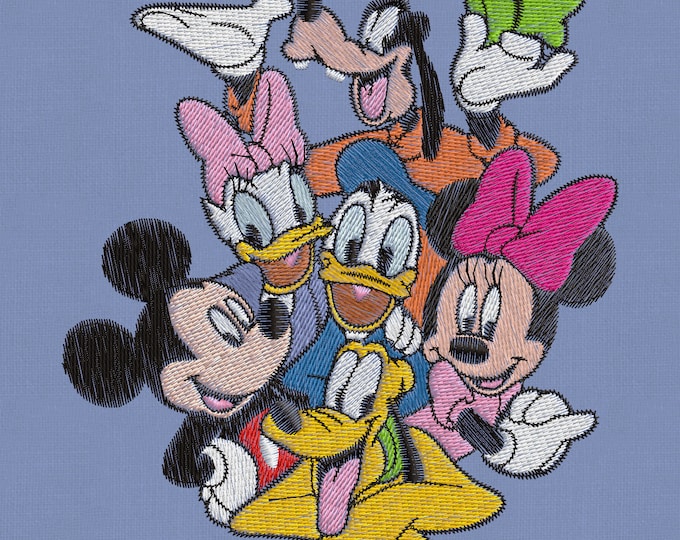 Embroidery Design Mickey Minnie Mouse Friends Pes Hus Jef 3 Sizes - Etsy