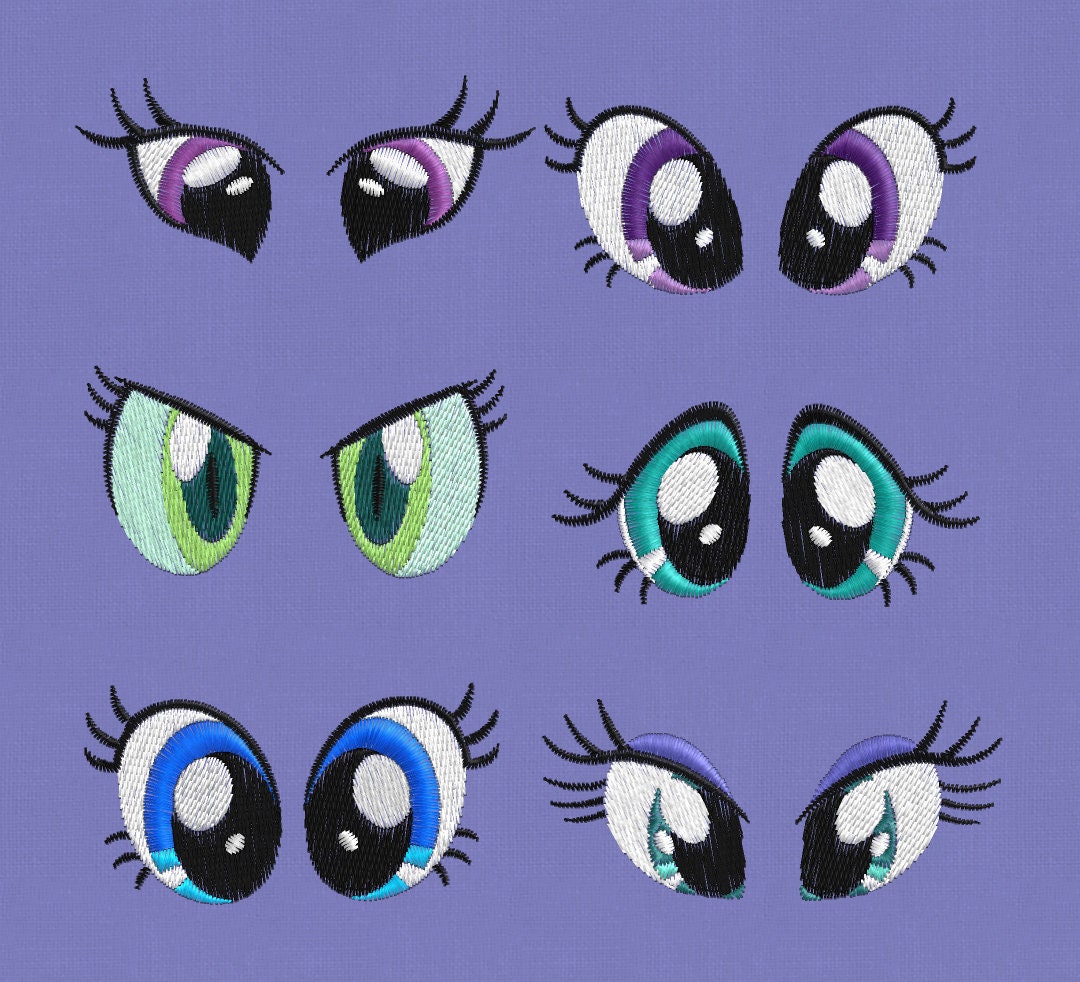 Embroidery Design Pony Eyes Pes Hus Jef 4 Sizes - Etsy
