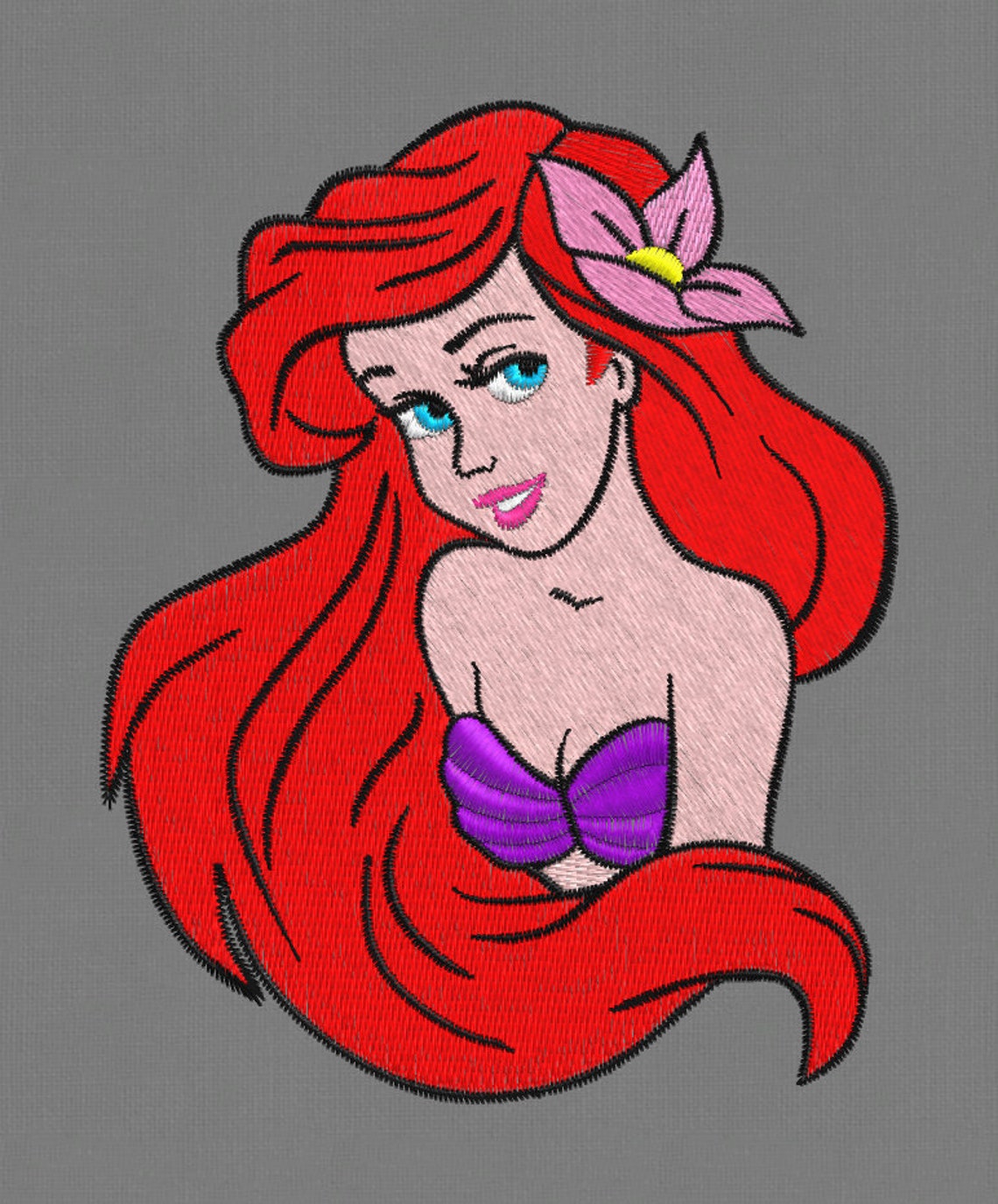 Embroidery Design 6 SET Ariel Mermaid 5x5 Erik Seb Flounder Fish - Etsy