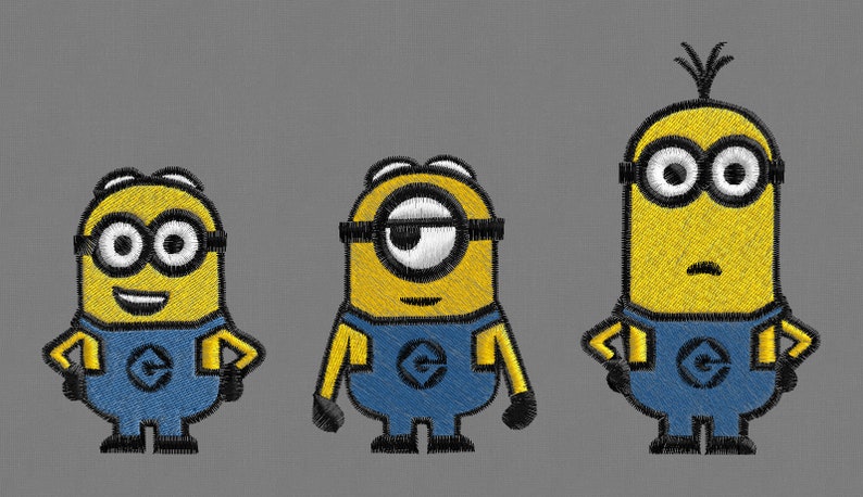 Embroidery Design Minion 3х3 3 Separate Pes - Etsy