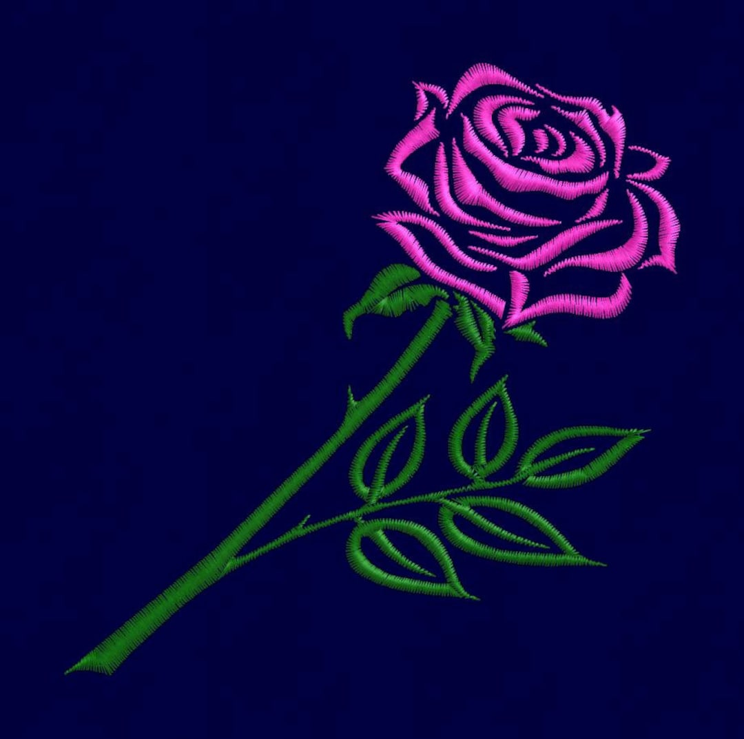 Embroidery Design Rose Pes Hus Jef 4x4 - Etsy