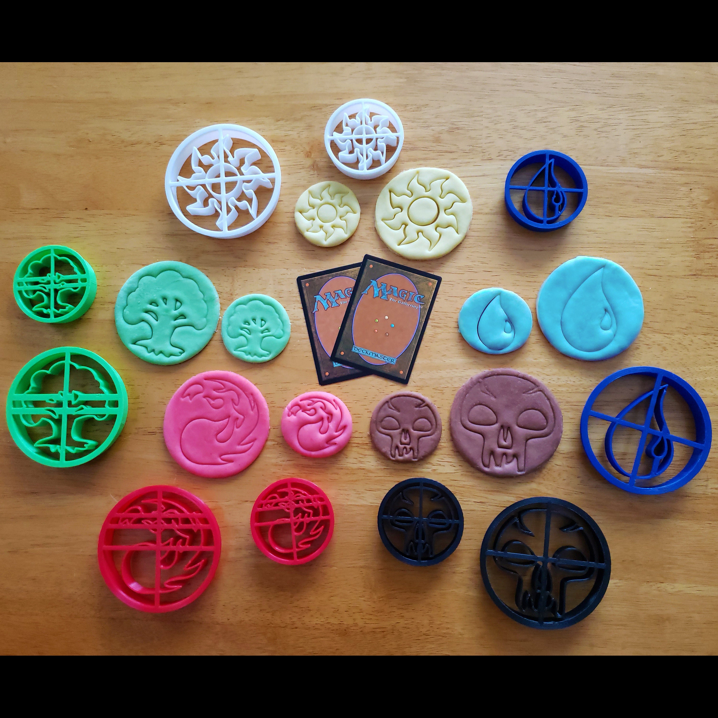 Mtg Inspired Mana Symbols Cookie Cutters Magic Green Black Etsy