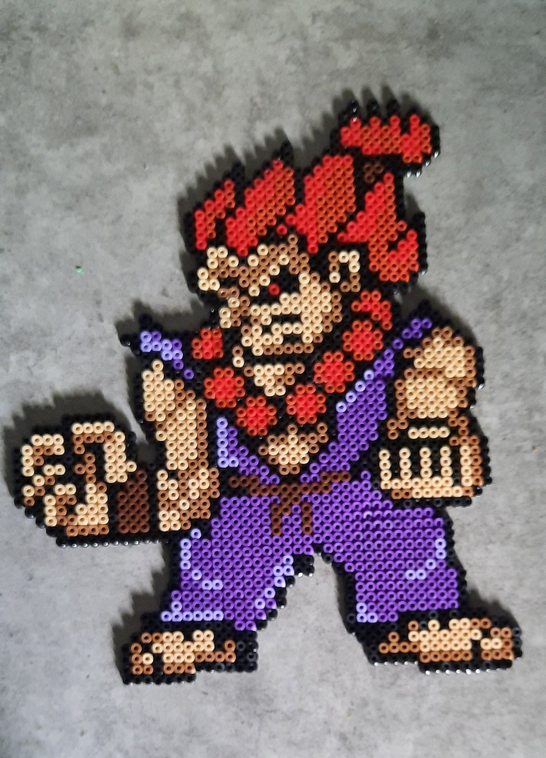 Akuma / Street Fighter Character / Beads / Perler / 8bit/ Shadow Box ...