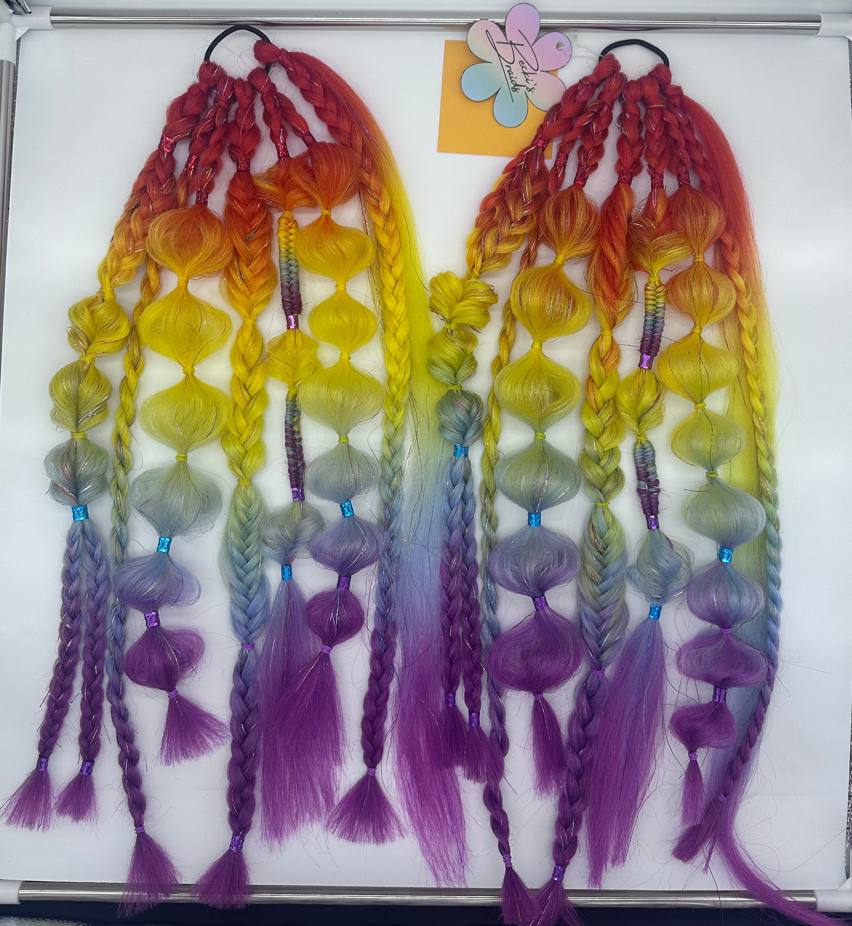 Rave Braids-rainbow-easy Festival/rave Hair, Rave Accessories. Bubble ...