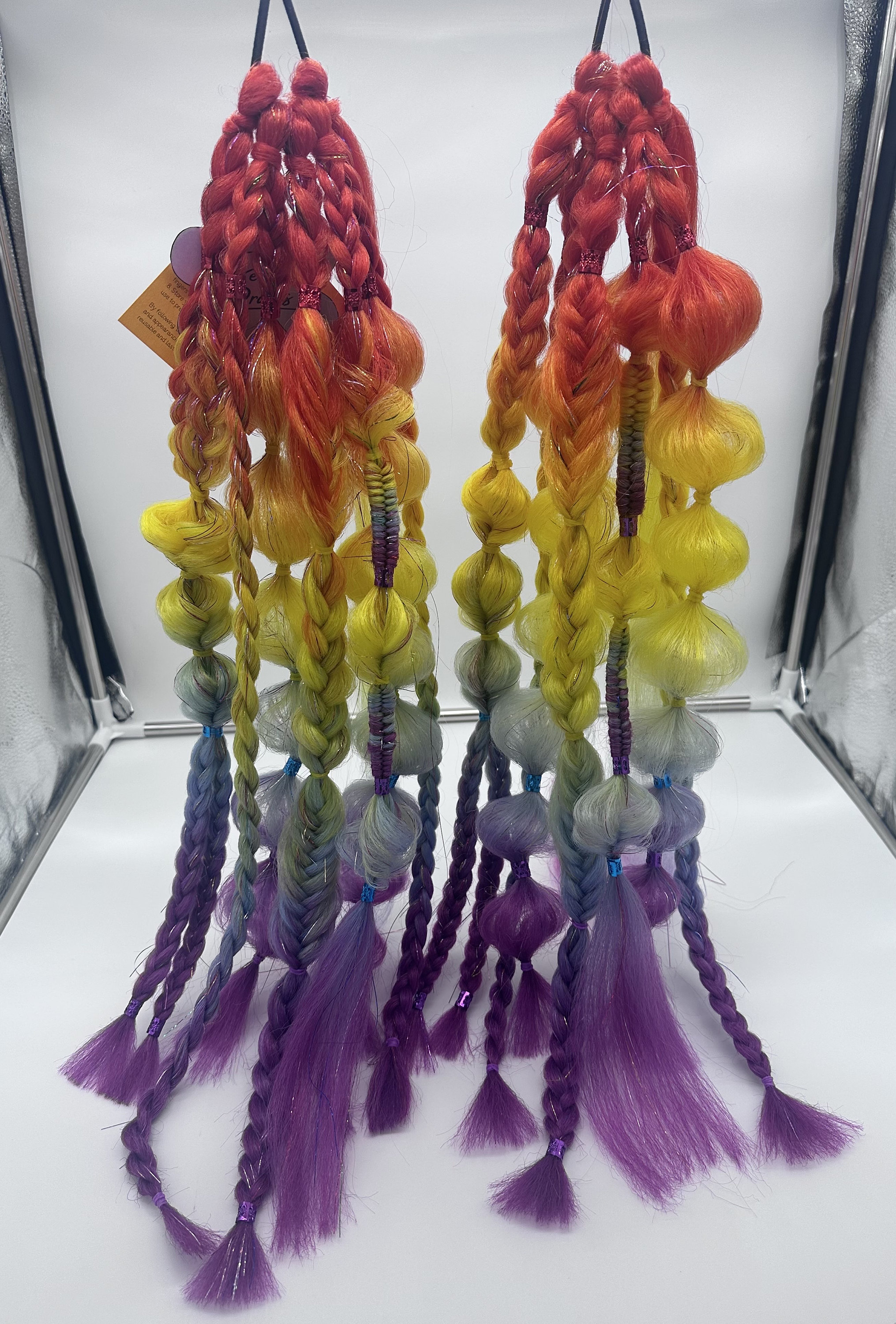 Rave Braids-rainbow-easy Festival/rave Hair, Rave Accessories. Bubble ...