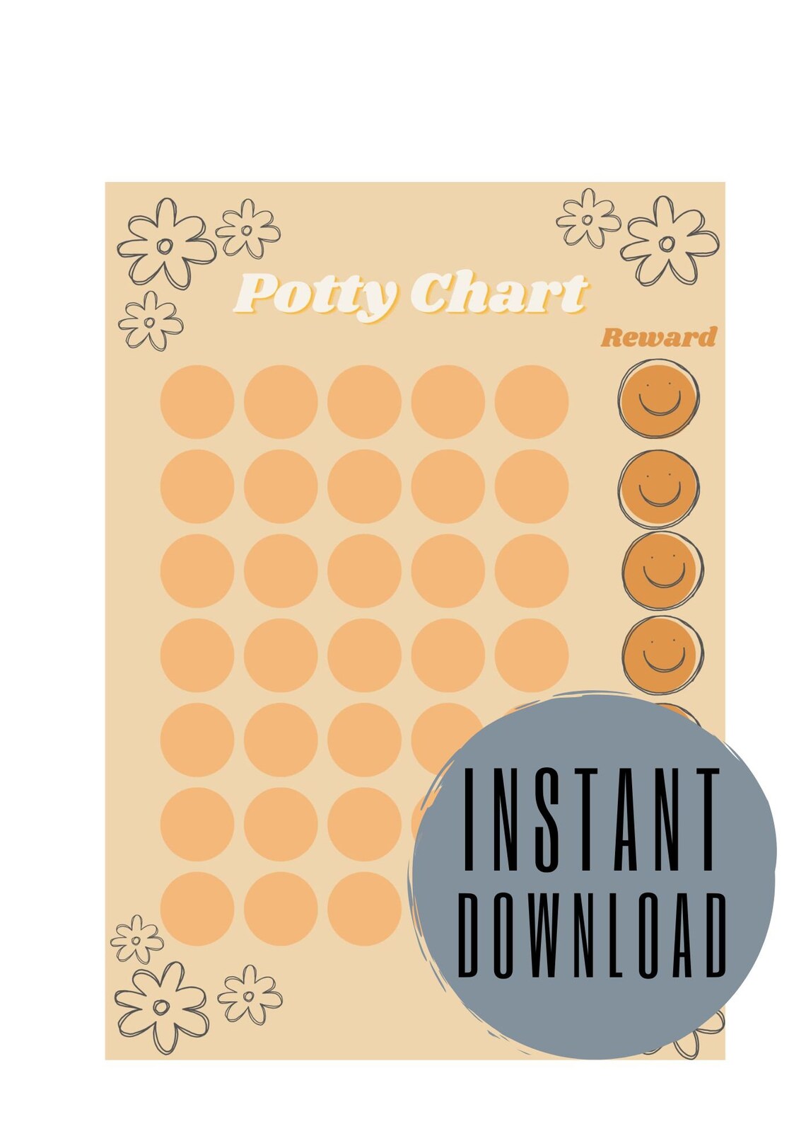 Potty Training Sticker Chart Simple Potty Chart for Girls - Etsy