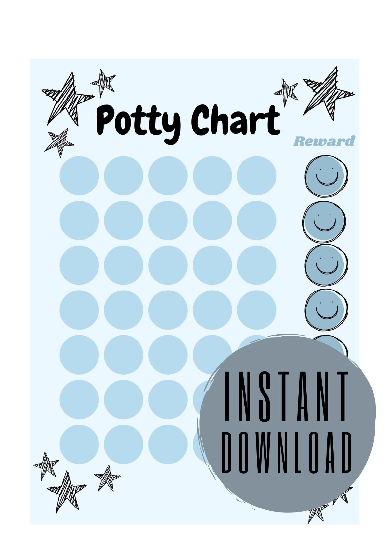 Boys Simple Blue Potty Training Sticker Chart Potty Chart - Etsy