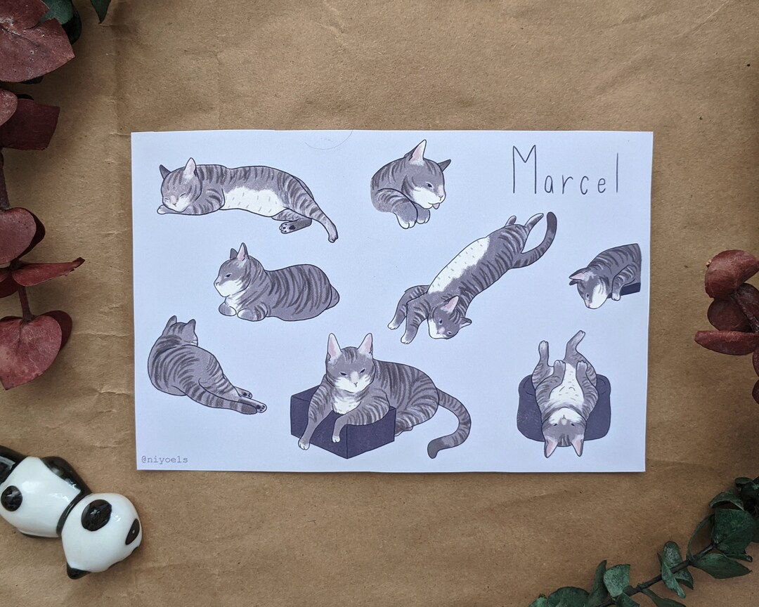 Marcel the Cat 4 X 6 Matte Art Print Digital Art Print - Etsy