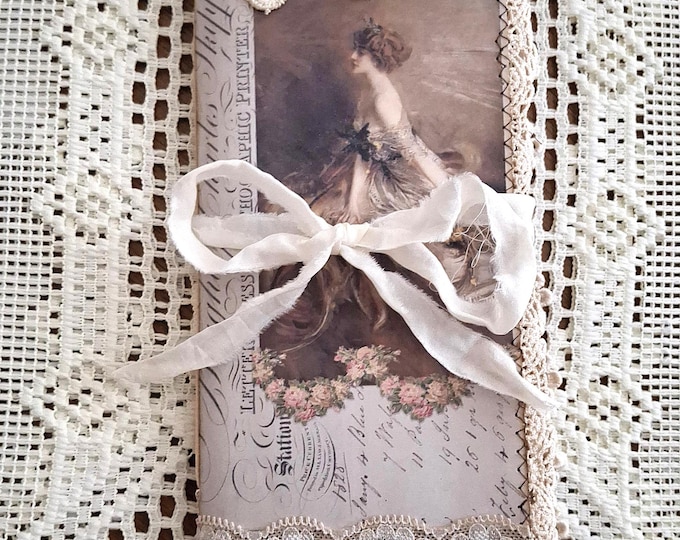 Vintage Inspired Tall Slim Journal, Tall Skinny Journal, Slim Journal ...