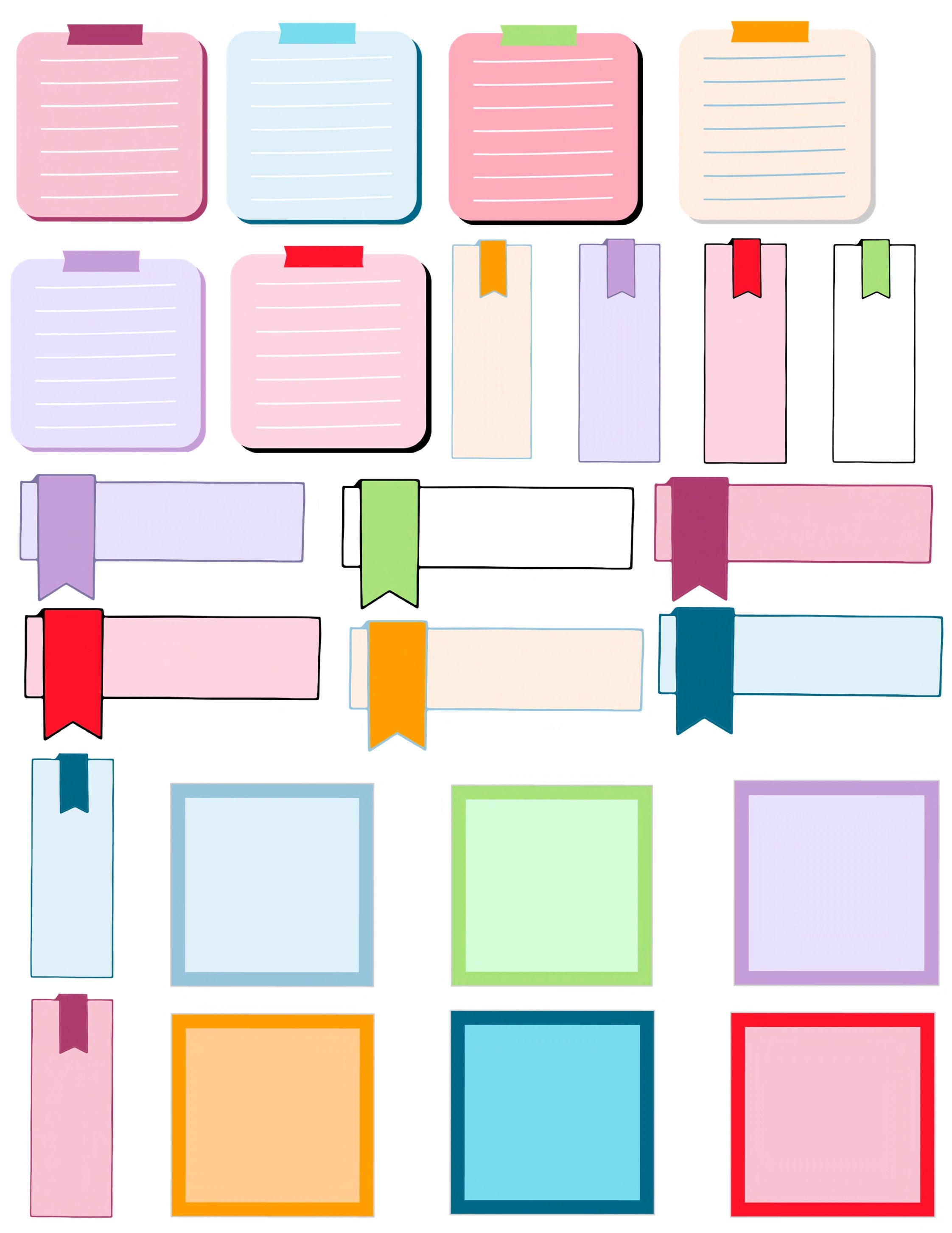 Digital Planner Stickers Clip Art Kawaii Ocean Animals Rainbow Cute Pre ...