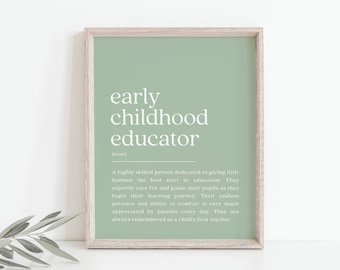 Early Childhood Educator Print, Teacher Gift, Teacher Definition, Thank ...