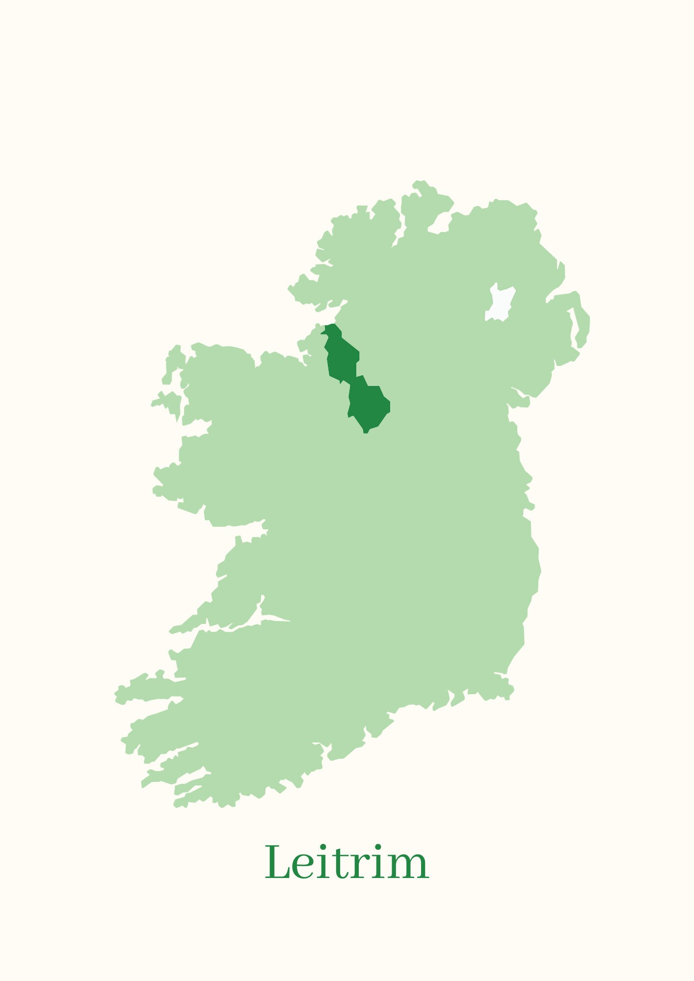 Leitrim Map Print Map of Leitrim Print Leitrim Art Print | Etsy