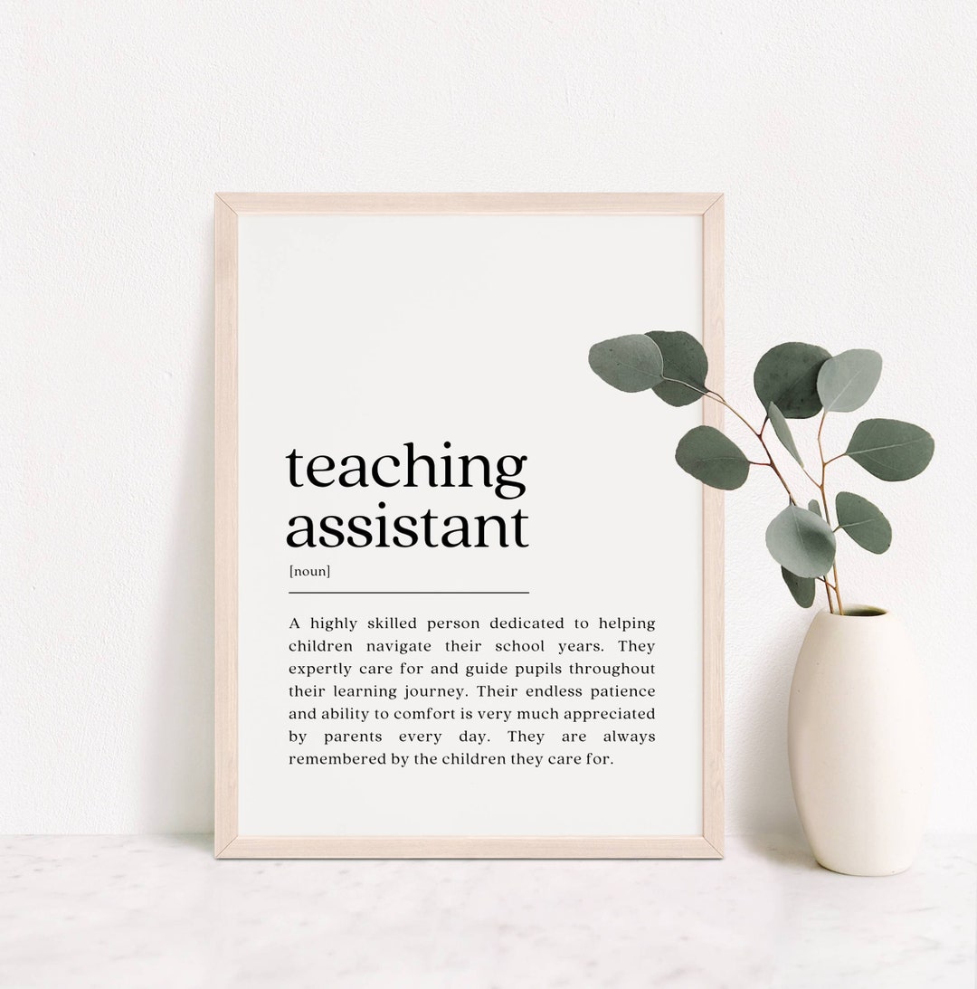 Teaching Assistant Definition Print, Teacher's Assistant Gift, Teaching ...